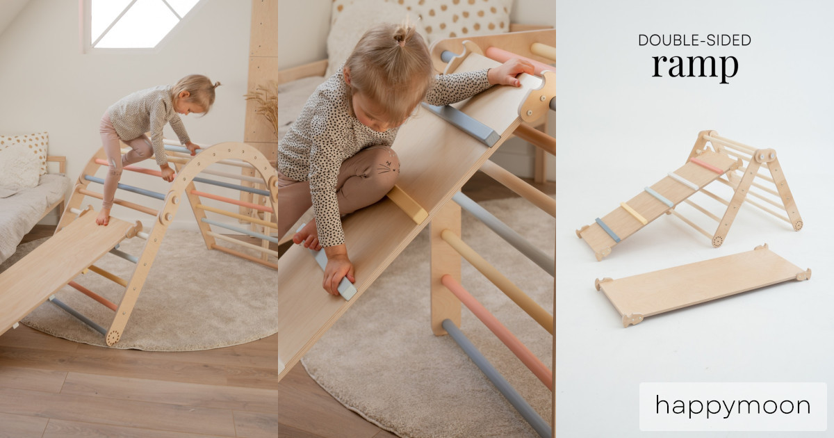 Montessori climbing ramp and slide for climbing toddlers - HappyMoon