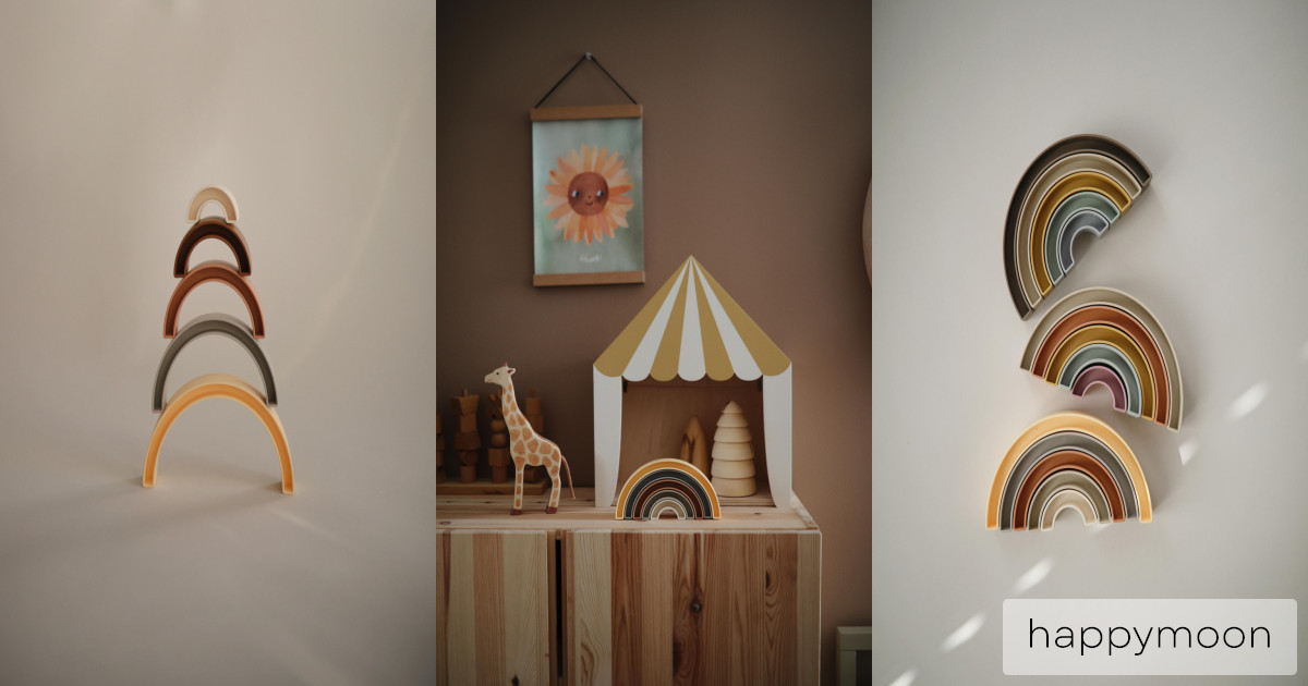 Playful Mushie Rainbow Stacker - HappyMoon