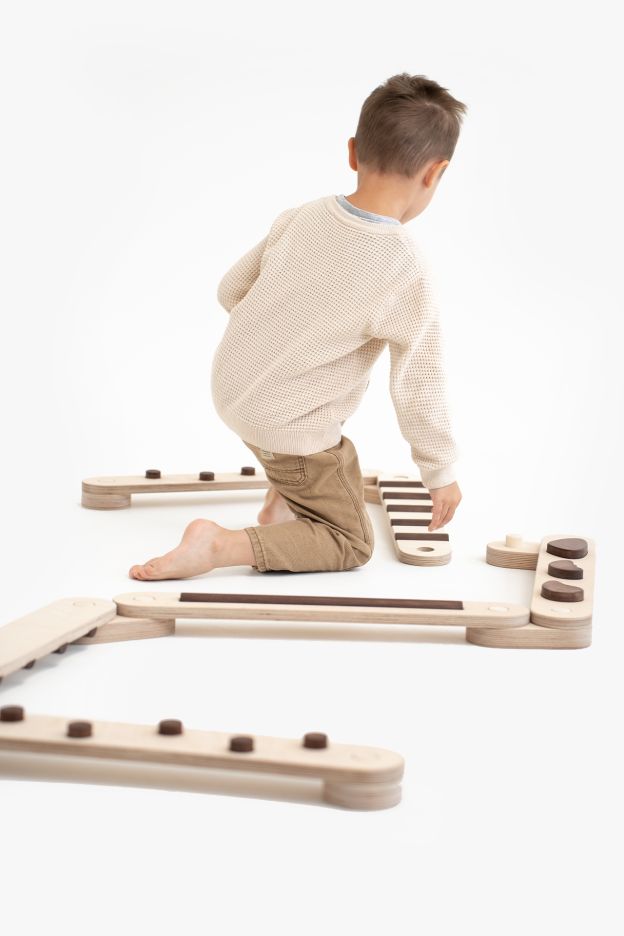 Toddler Balance Trainer – Wooden Balance Beam Set for Playroom - HappyMoon